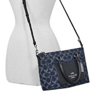 Coach | Bags | Coach Denim Signature Mini Emma Crossbody | Poshmark